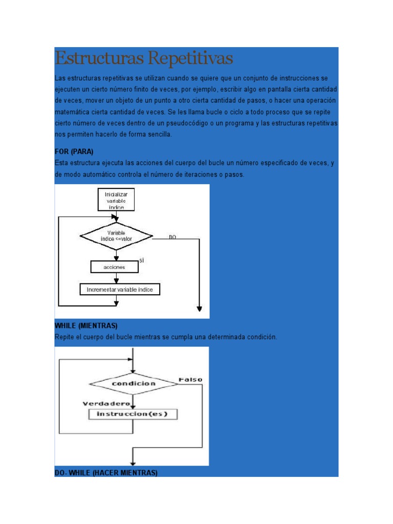 Estructuras Repetitivas y Condicionales. | PDF | Ingeniería Informática ...
