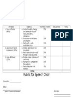 Speech Choir Judging Criteria | PDF | Linguistics | Grammar