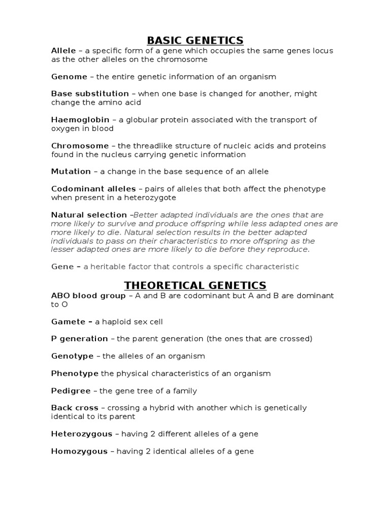 Basic Genetics: As The Other Alleles On The Chromosome | PDF | Allele ...