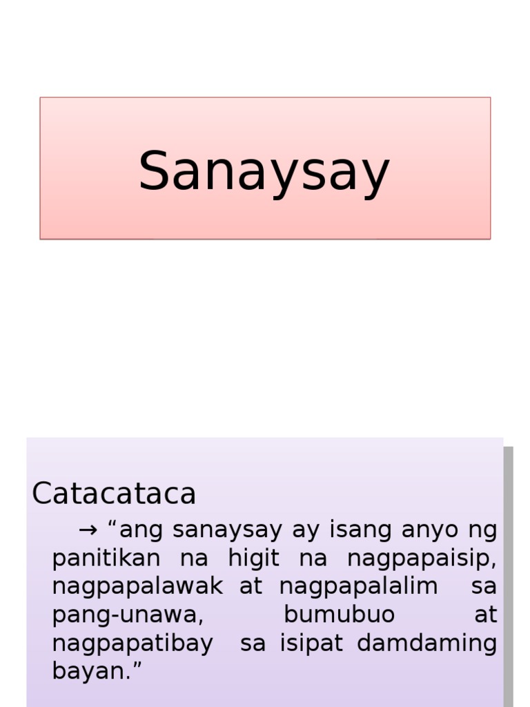 Sanaysay Example