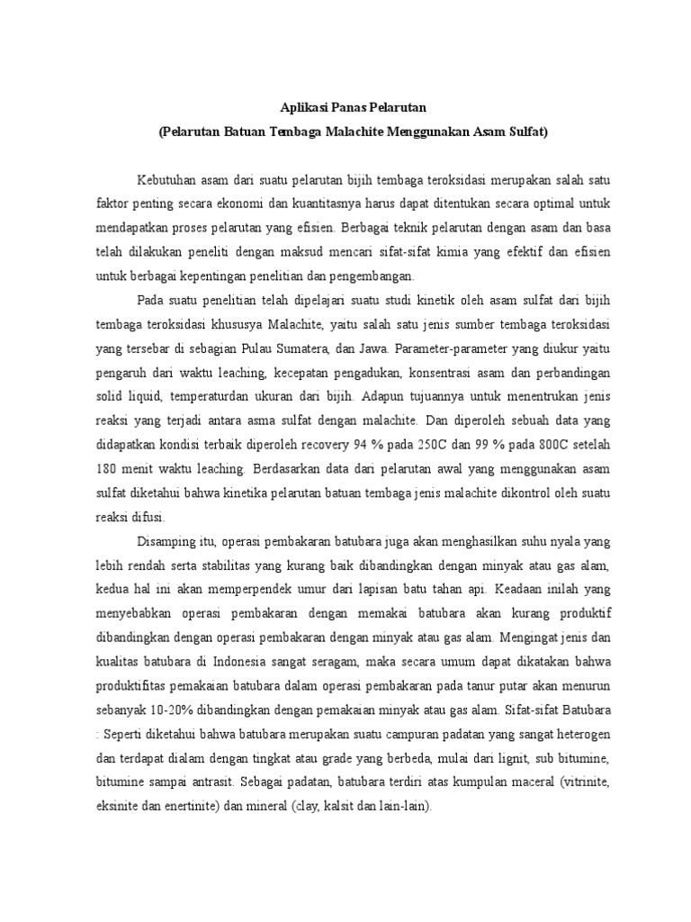 Aplikasi Panas Pelarutan | PDF