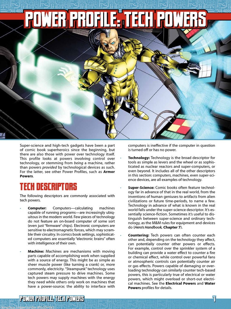 Mutants & Masterminds Power Profile 5 Tech Powers | PDF | Machines ...