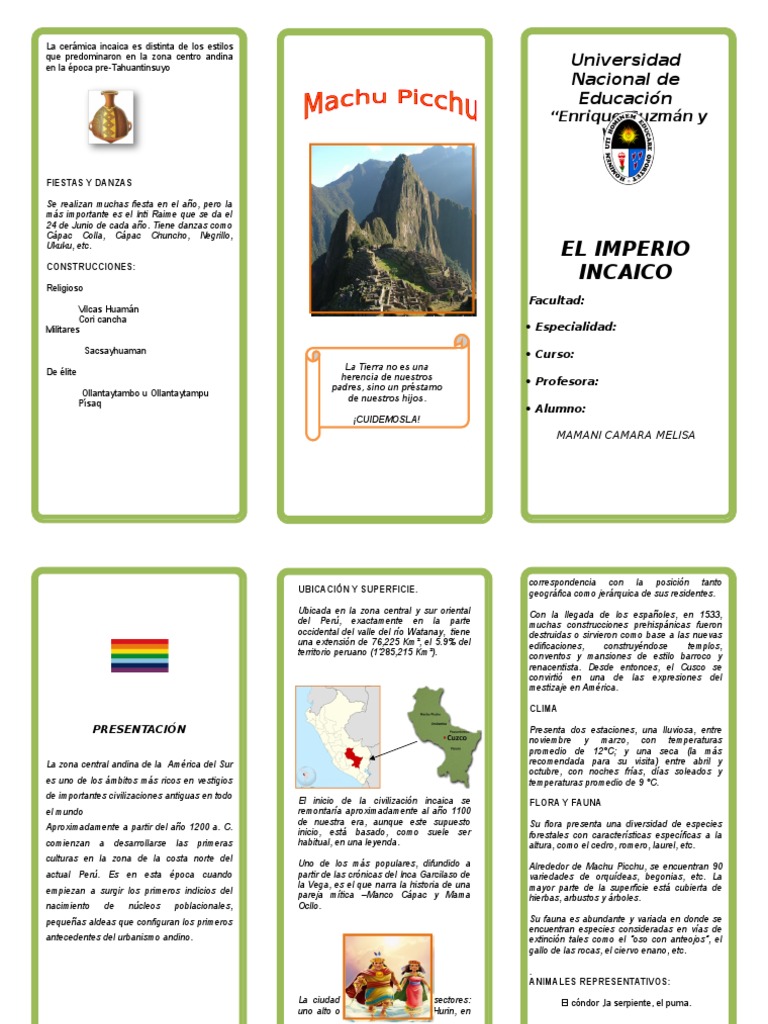Triptico Del Cusco | PDF | Imperio Inca | Perú