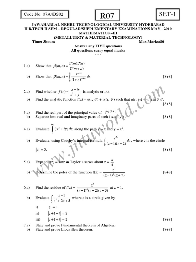 07a4bs02 Mathematics - III | PDF | Trigonometric Functions | Integer