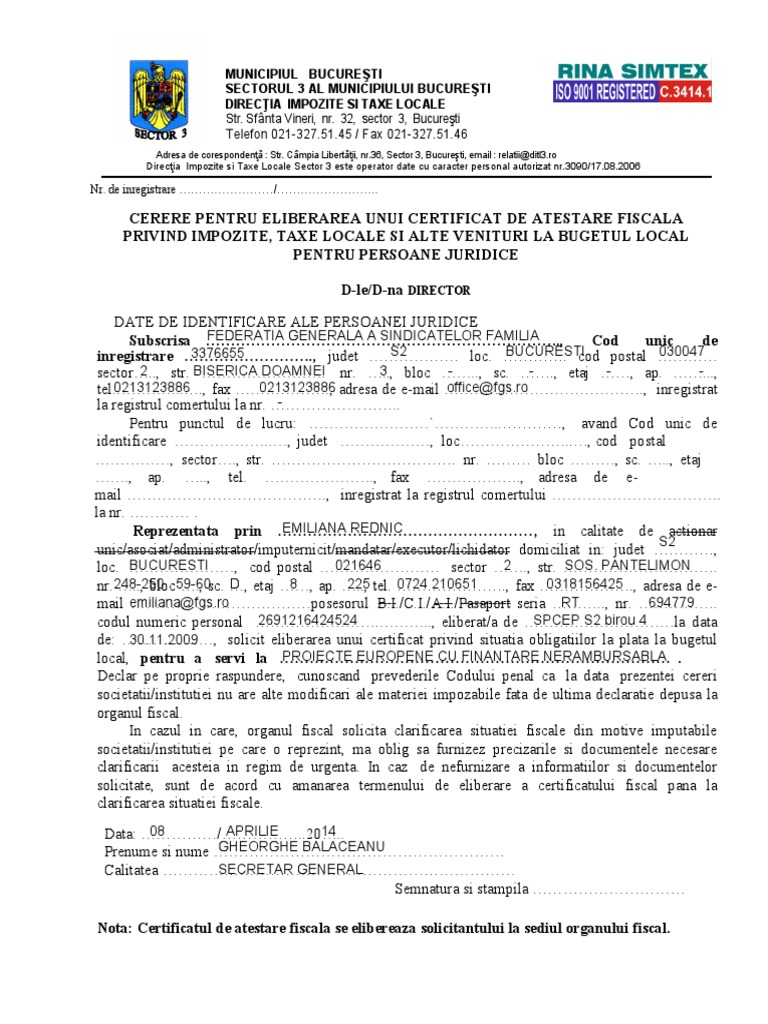 Acord cerere certificat fiscal, acord-imobiliare.ro