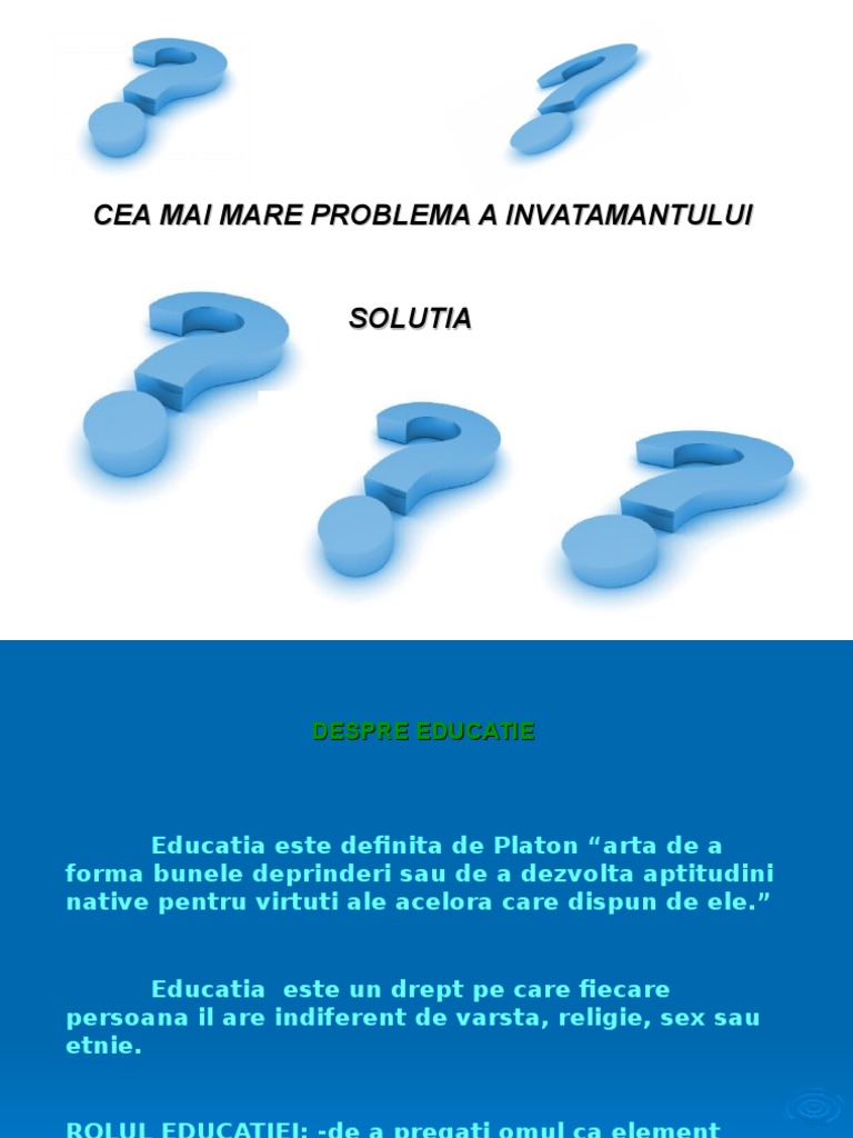 Problema Educației | PDF