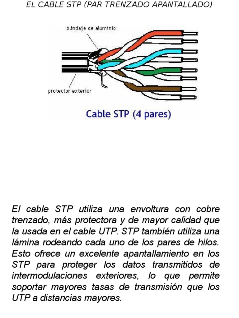 El Cable STP | PDF | Cable coaxial | Ingeniería en telecomunicaciones