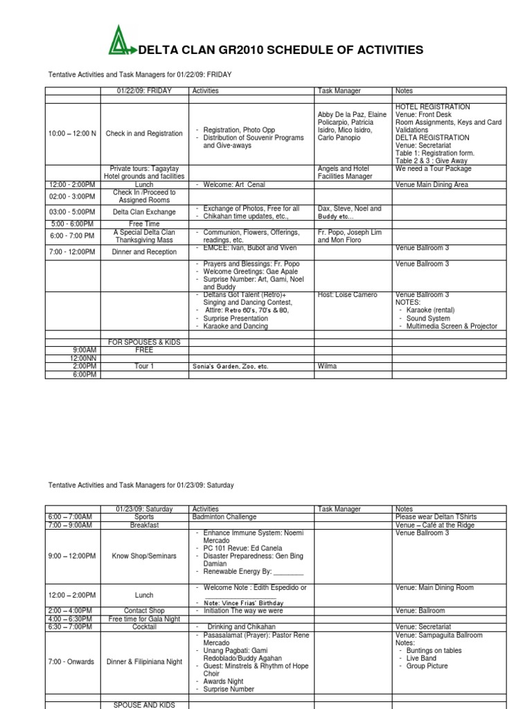 3 Day Program | PDF | Leisure