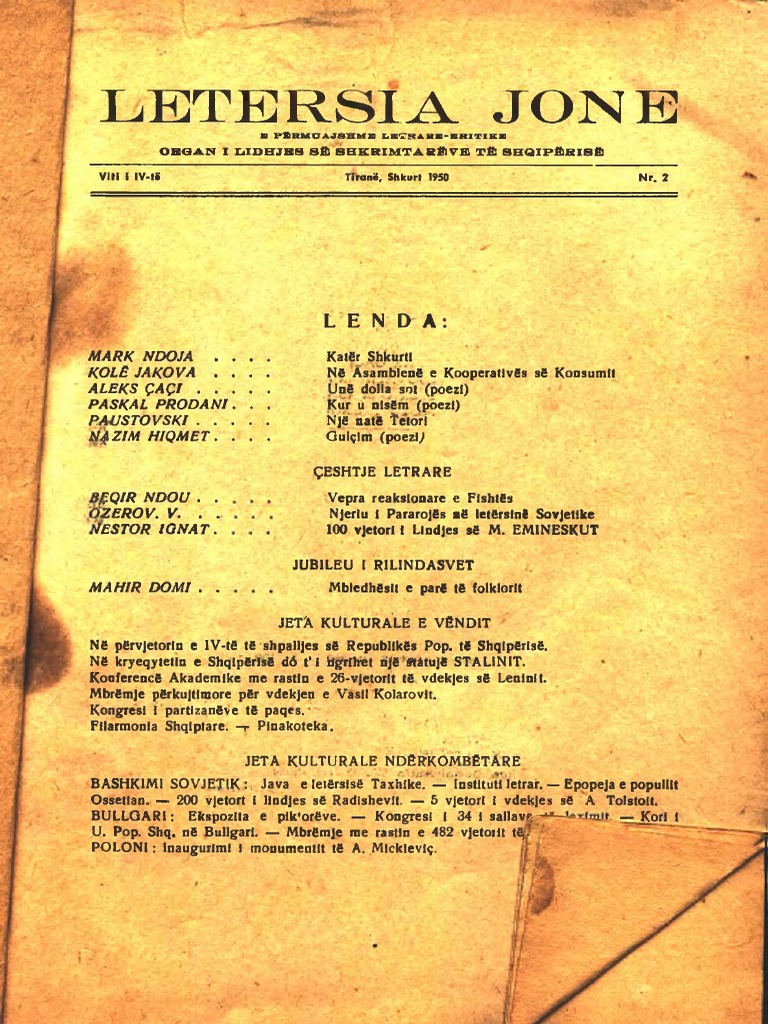 Mahir Domi. Jubileu I Rilindasvet | PDF