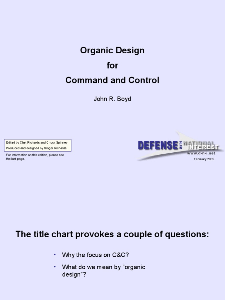 Organic Design For Command and Control | PDF | Second Law Of ...