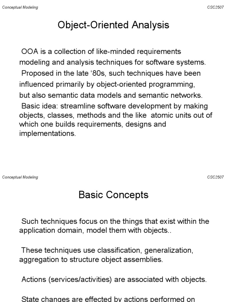 Object Oriented Analysis Pdf Unified Modeling Language Conceptual
