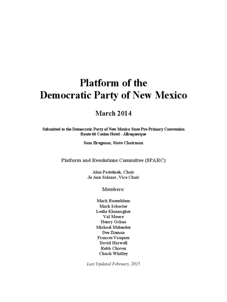 DPNM Platform 2015 | PDF | Sustainable Energy | Campaign Finance
