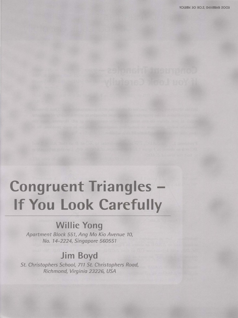 Congruent Triangles PDF | PDF | Triangle | Elementary Geometry