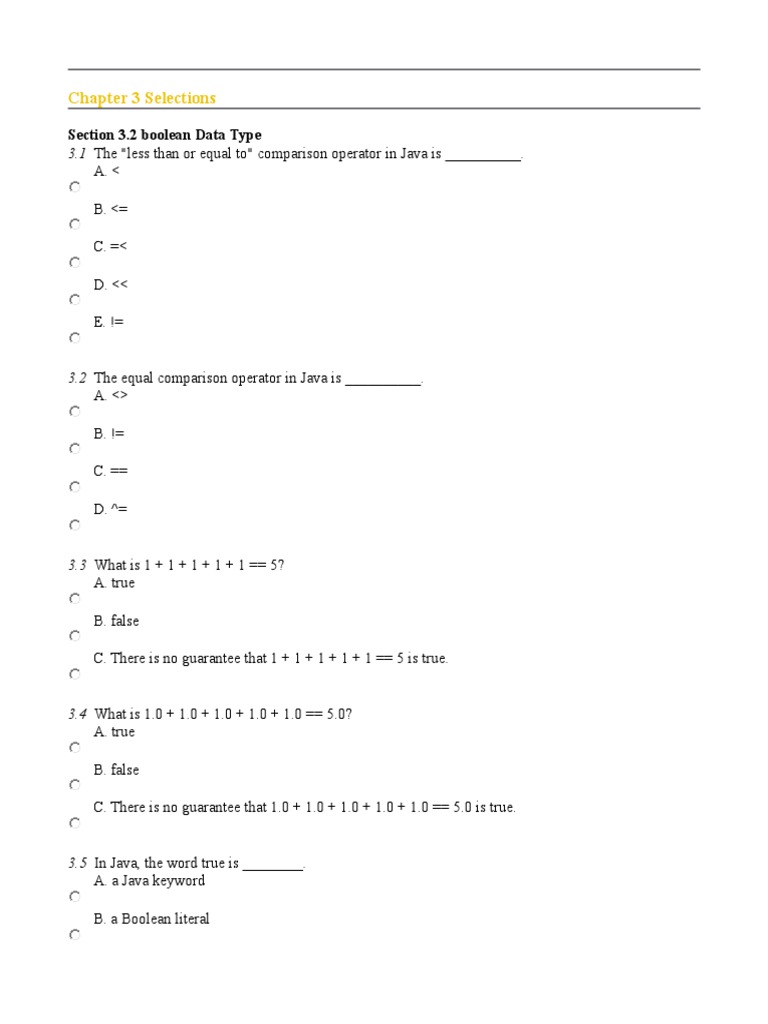 Chapter 3 Selections | PDF | Boolean Data Type | Computer Programming