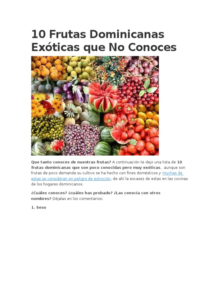 10 Frutas Dominicanas Exóticas Que No Conoces | Plantas comestibles ...