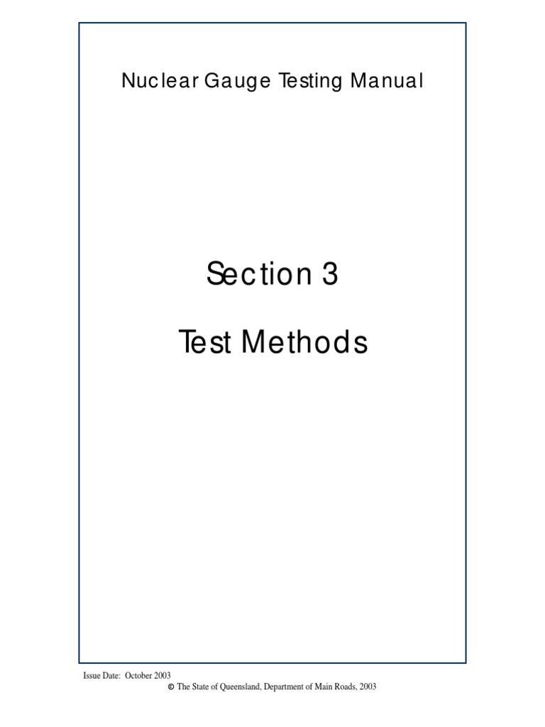 Section 3 Test Methods: Nuclear Gauge Testing Manual | PDF