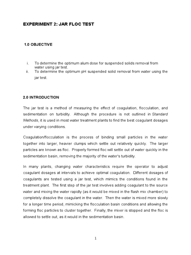 Jar Floc Test | PDF | Environmental Engineering | Water Management