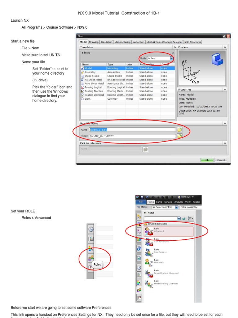 NX 9.0 Model Tutorial Construction of 1B-1 | PDF | Cartesian Coordinate ...