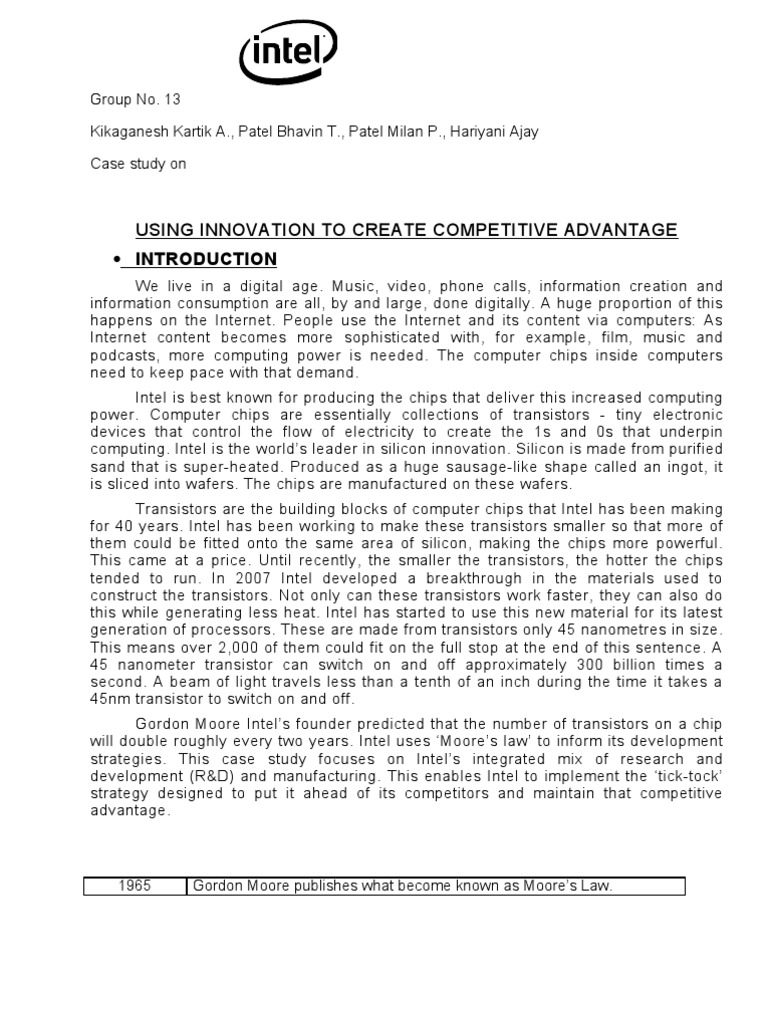 Intel Case Study | PDF | Intel | Integrated Circuit