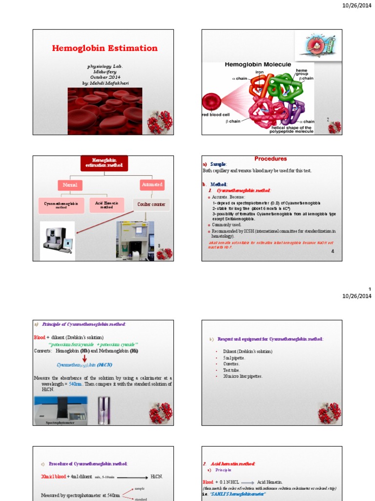 Hemoglobin Estimation | Red Blood Cell | Anemia