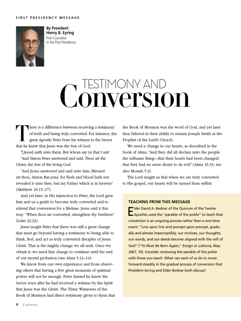 Conversion: Testimony and | PDF | Saint Peter | Religious Conversion