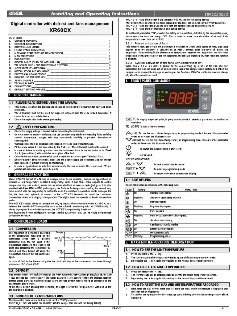 Dixell Uputstvo Za Upotrebu | PDF | Power Supply | Electrical Connector