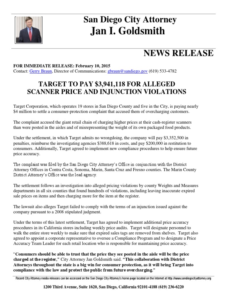 Jan I. Goldsmith: San Diego City Attorney | PDF | Target Corporation ...
