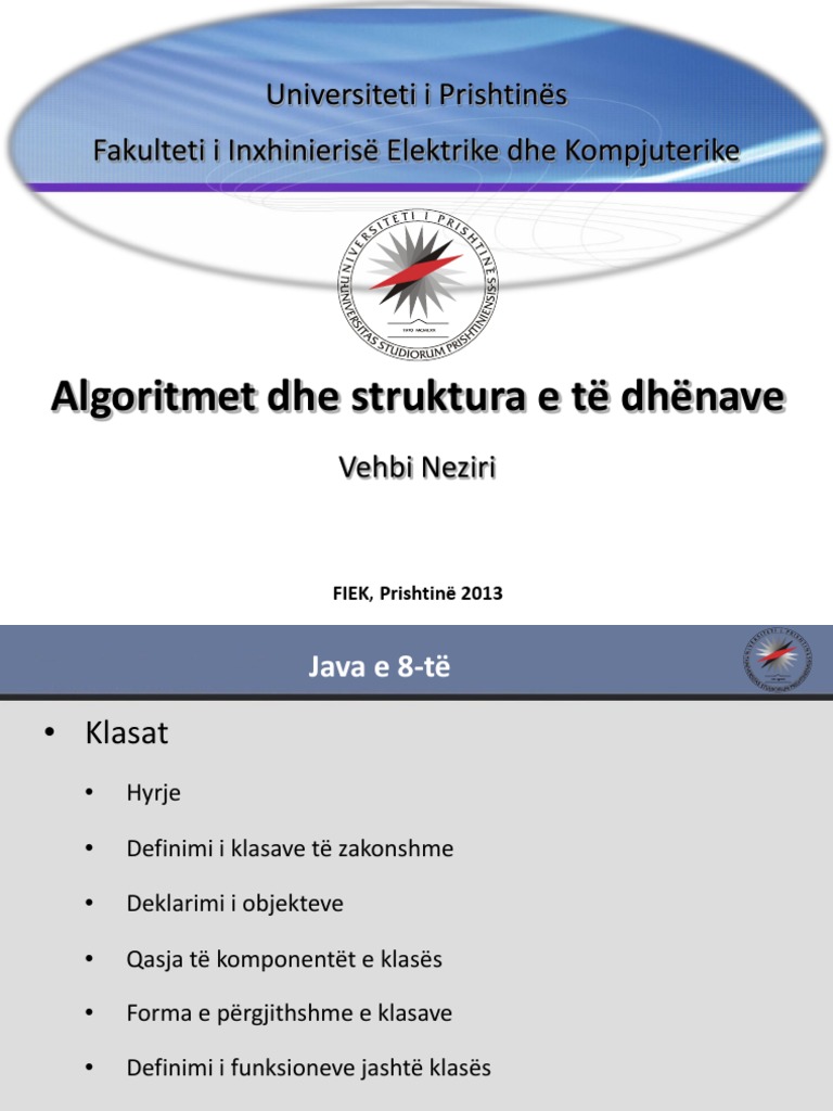 Algoritmet Dhe Struktura e Të Dhënave: Universiteti I Prishtinës ...