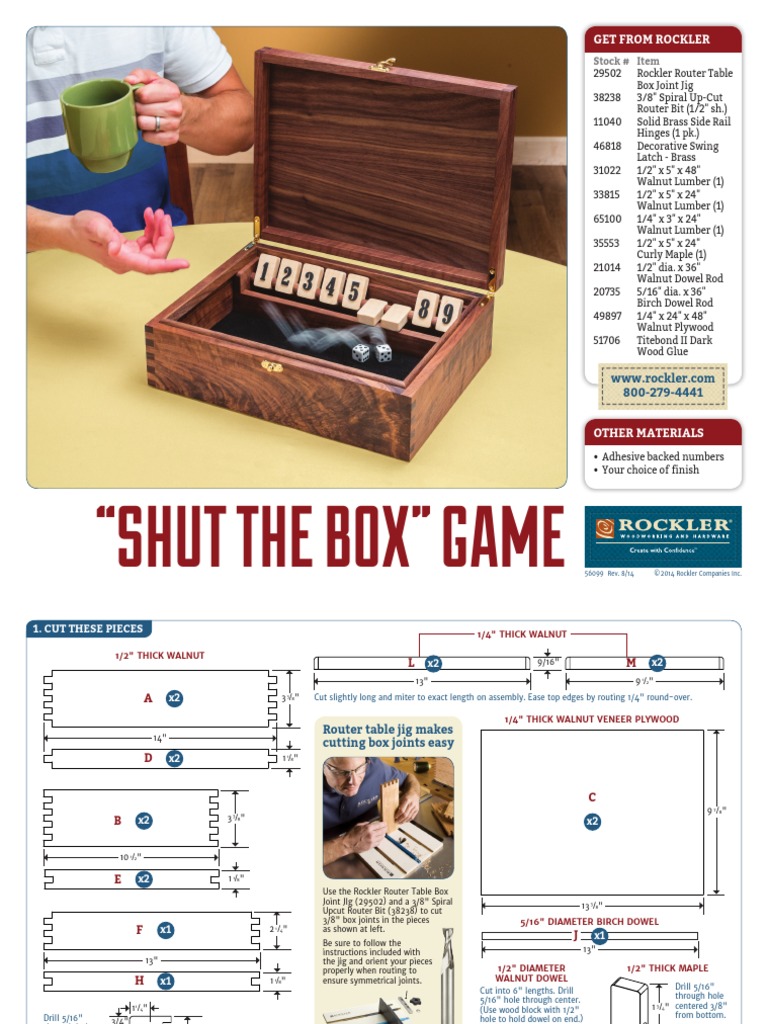 Shut The Box Diy Plan | PDF | Plywood | Woodworking