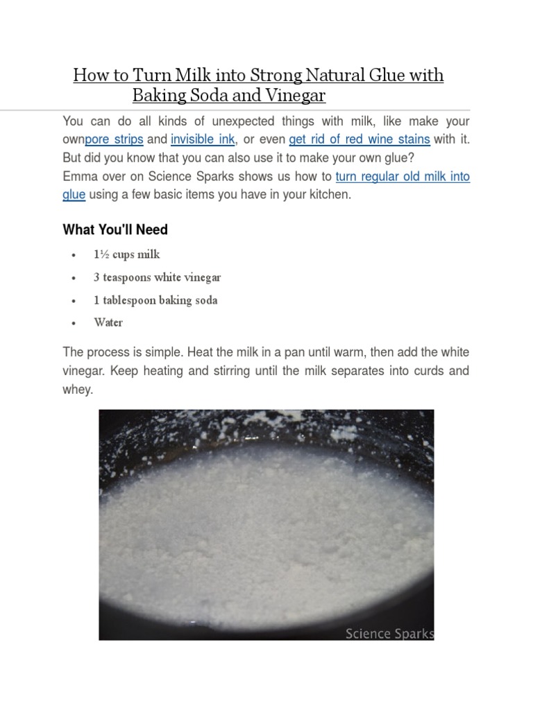 How To Turn Milk Into Strong Natural Glue With Baking Soda and Vinegar ...