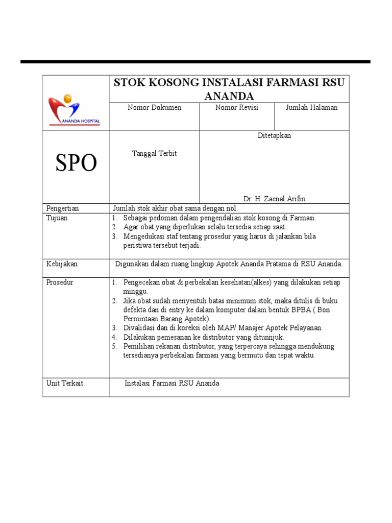 Contoh Spo | PDF | Kesehatan Holistik