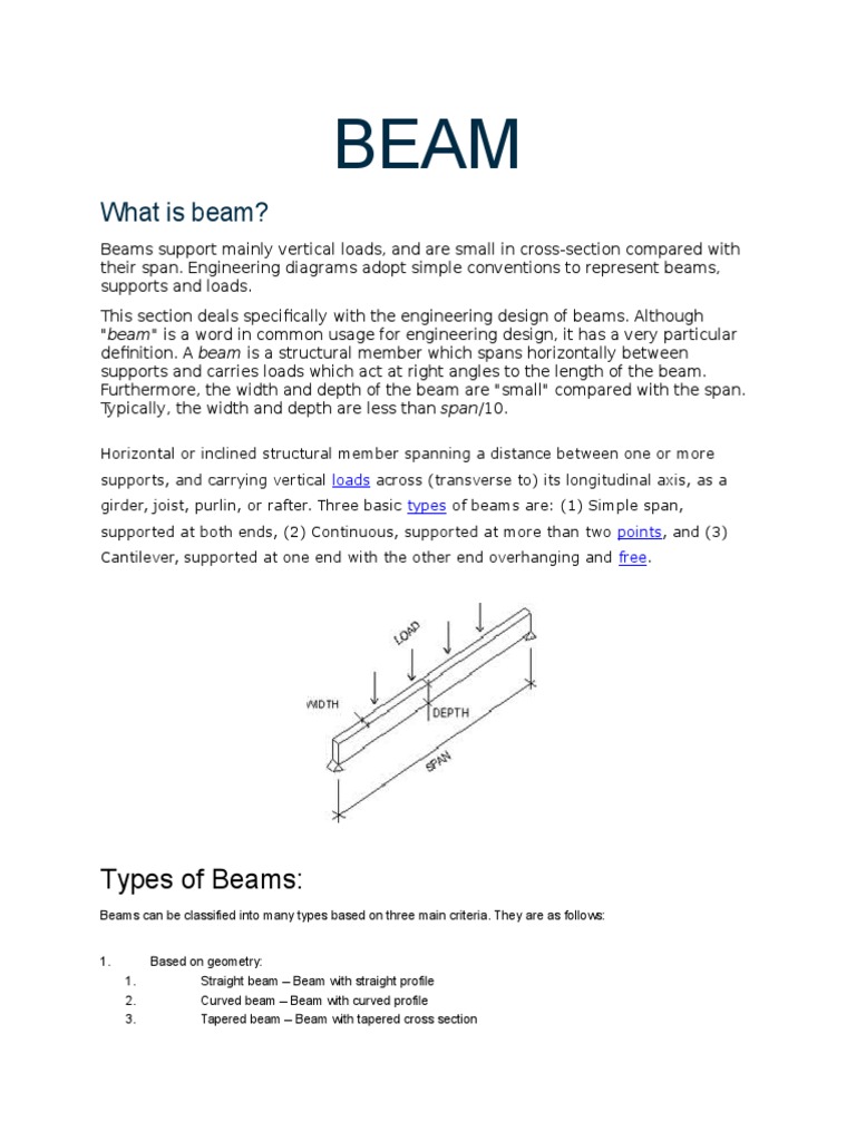 Beam | PDF | Foundation (Engineering) | Beam (Structure)