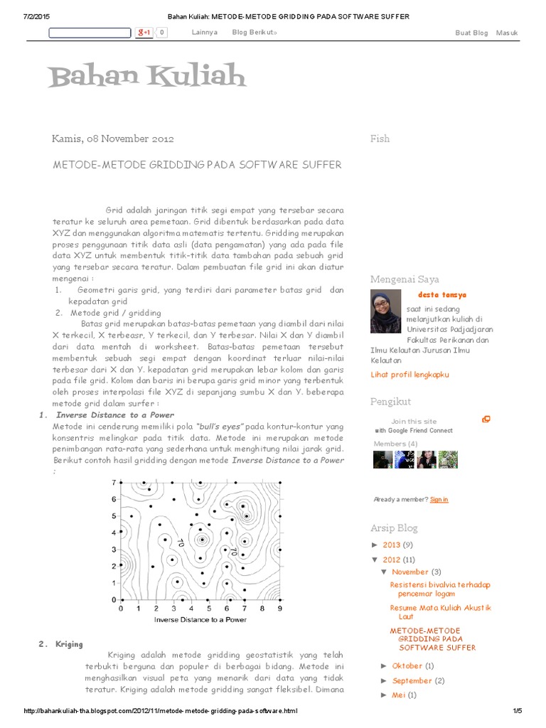 Metode Gridding dalam Software Surfer | PDF
