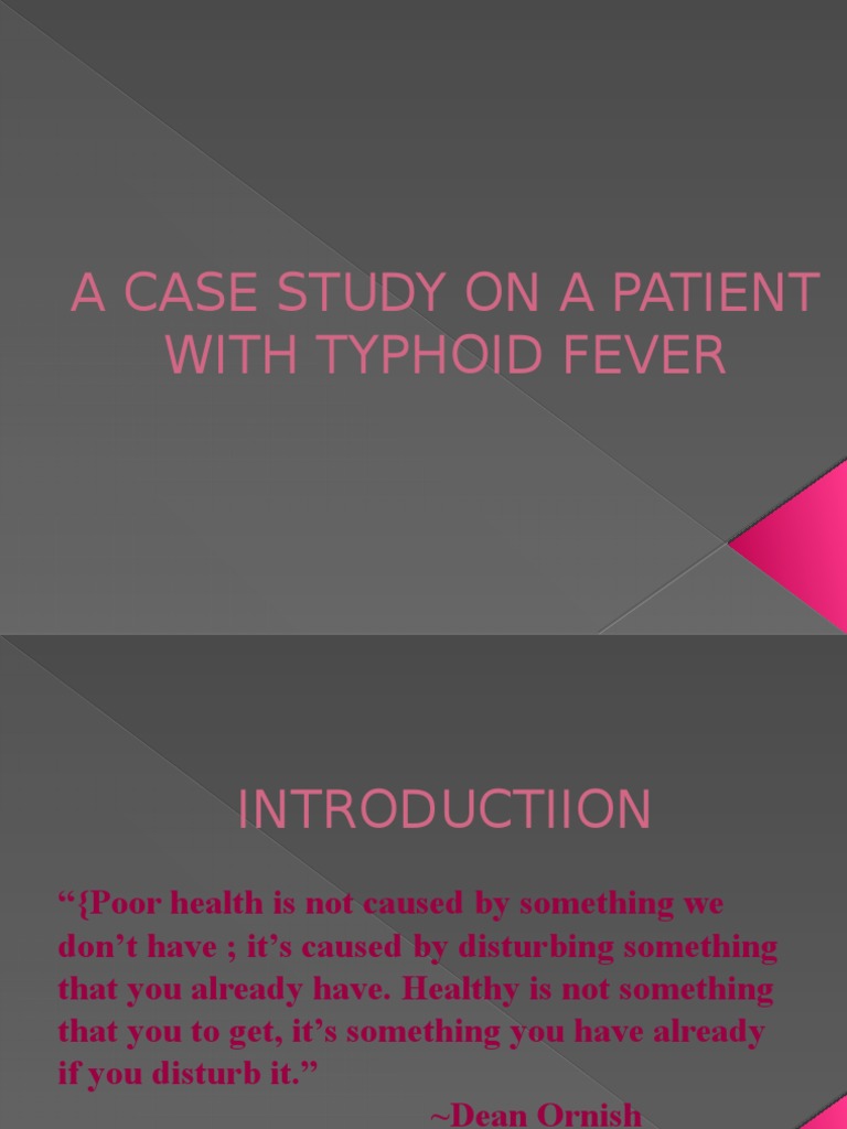 Typhoid Fever Case Study Analysis | PDF | Gastrointestinal Tract ...