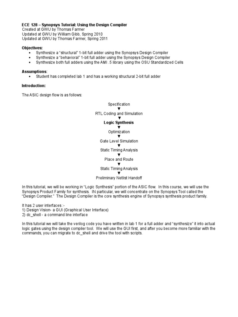 Lab2 Synopsys DC | PDF | Library (Computing) | Electronic Engineering