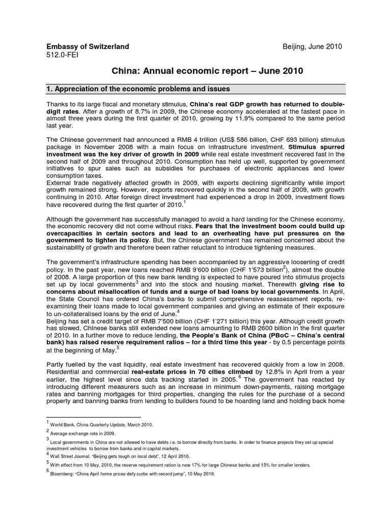 China Economic Report June 2010 | PDF | Association Of Southeast Asian ...