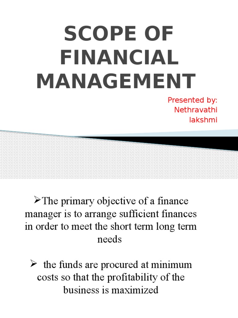 Scope of Financial Management | PDF