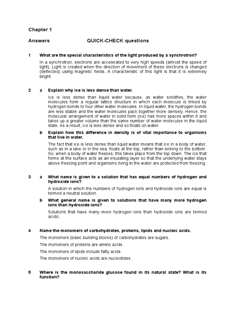 Chapter 1 Quick Check Answers | PDF