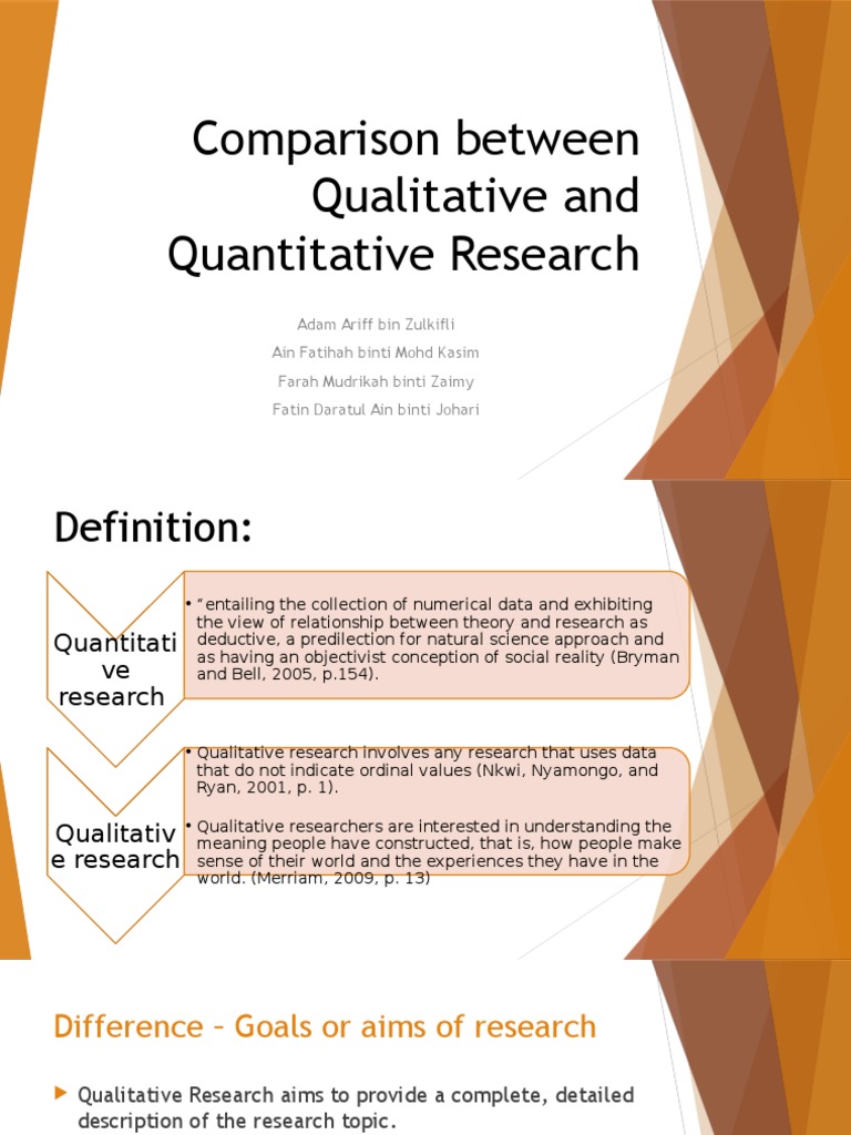 Comparison Between Qualitative and Quantitative Research | PDF ...