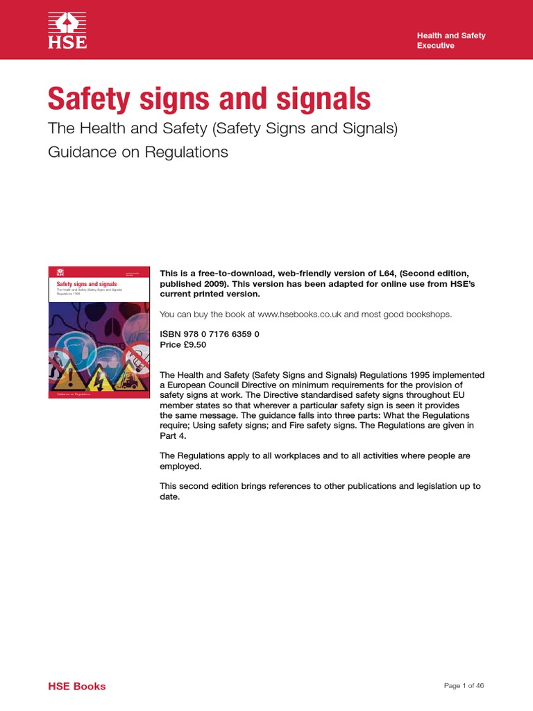 Safety Signs Regs L64 | PDF | Business