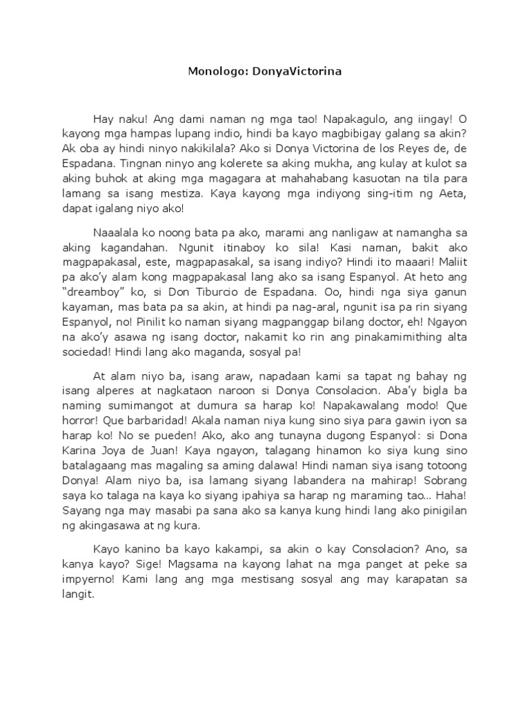 Monologo Donya Victorina
