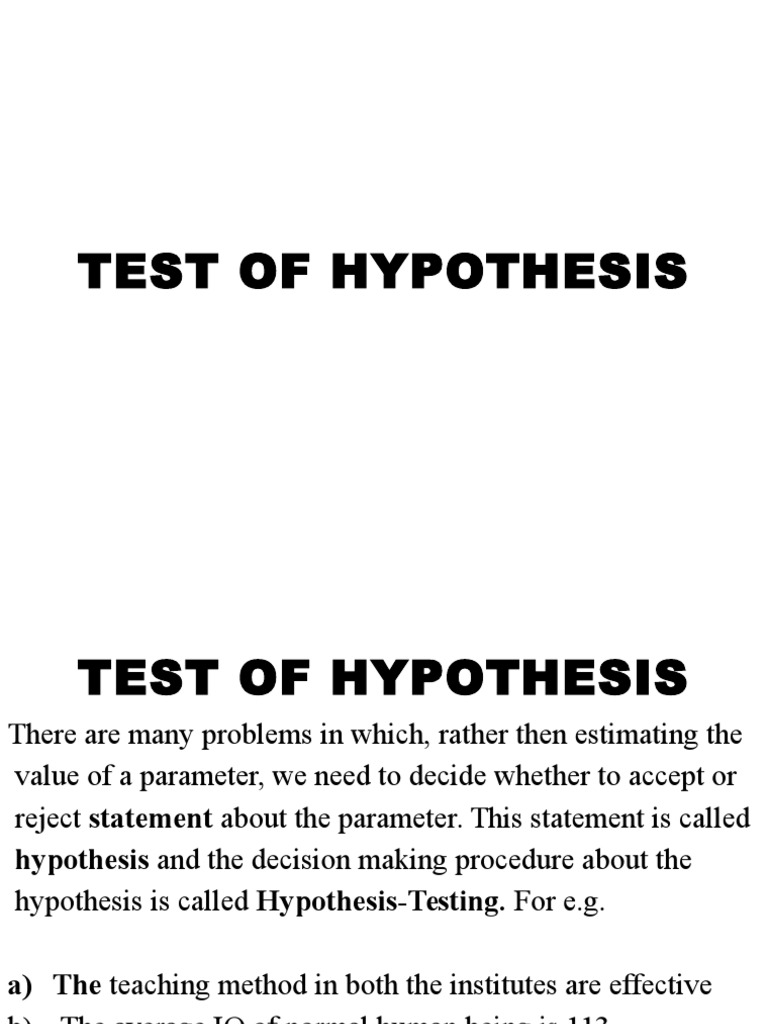 Hypothesis Testing | PDF | P Value | Statistical Hypothesis Testing