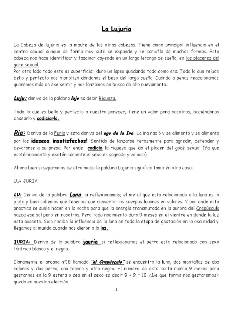 La Lujuria | PDF | Lujuria | Amor