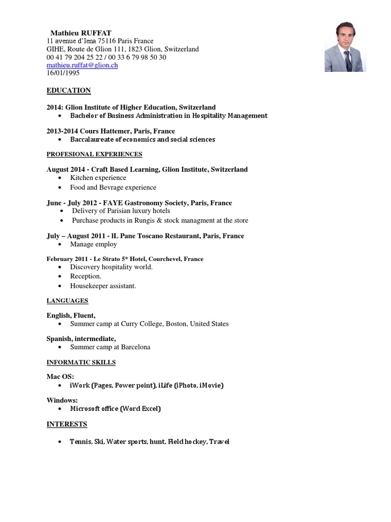 Mathieu Ruffat CV | PDF
