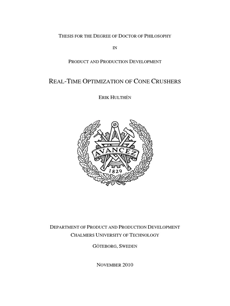 Thesis Real Time Optimization Of Cone Crushers Pdf Construction Aggregate Control Theory