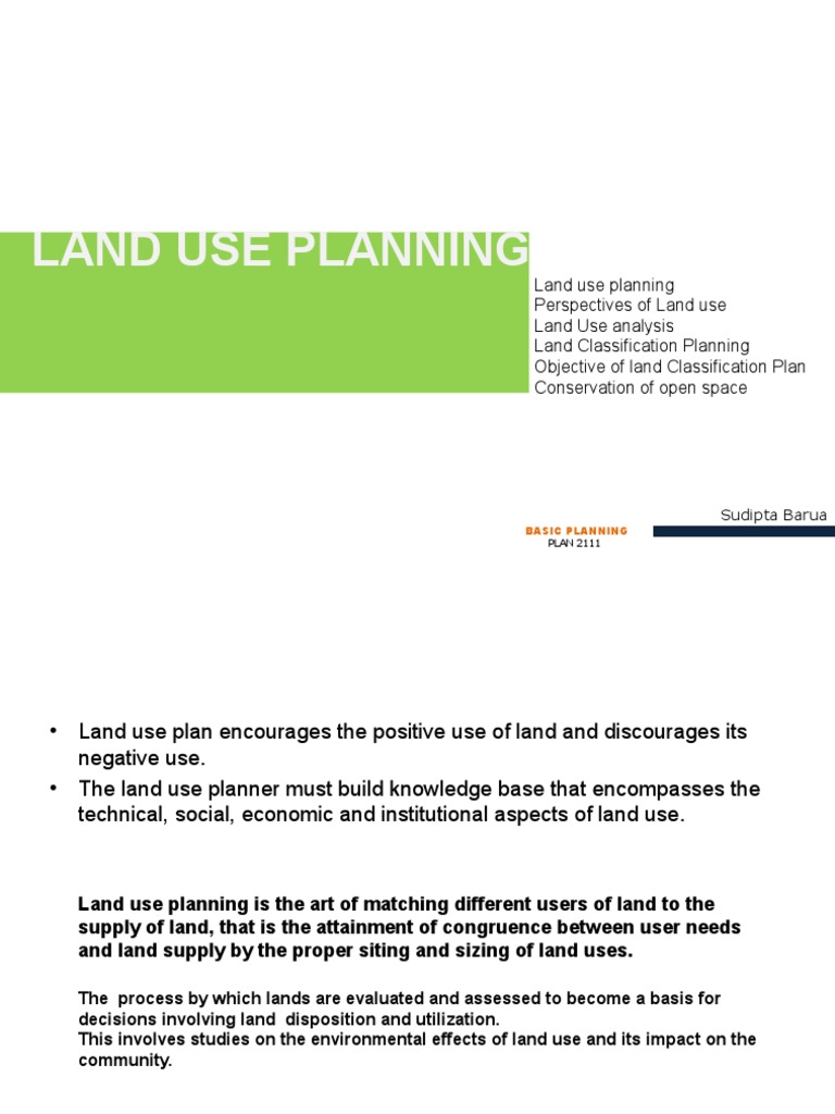 Land Use Planning | PDF | Landscape | Land Use