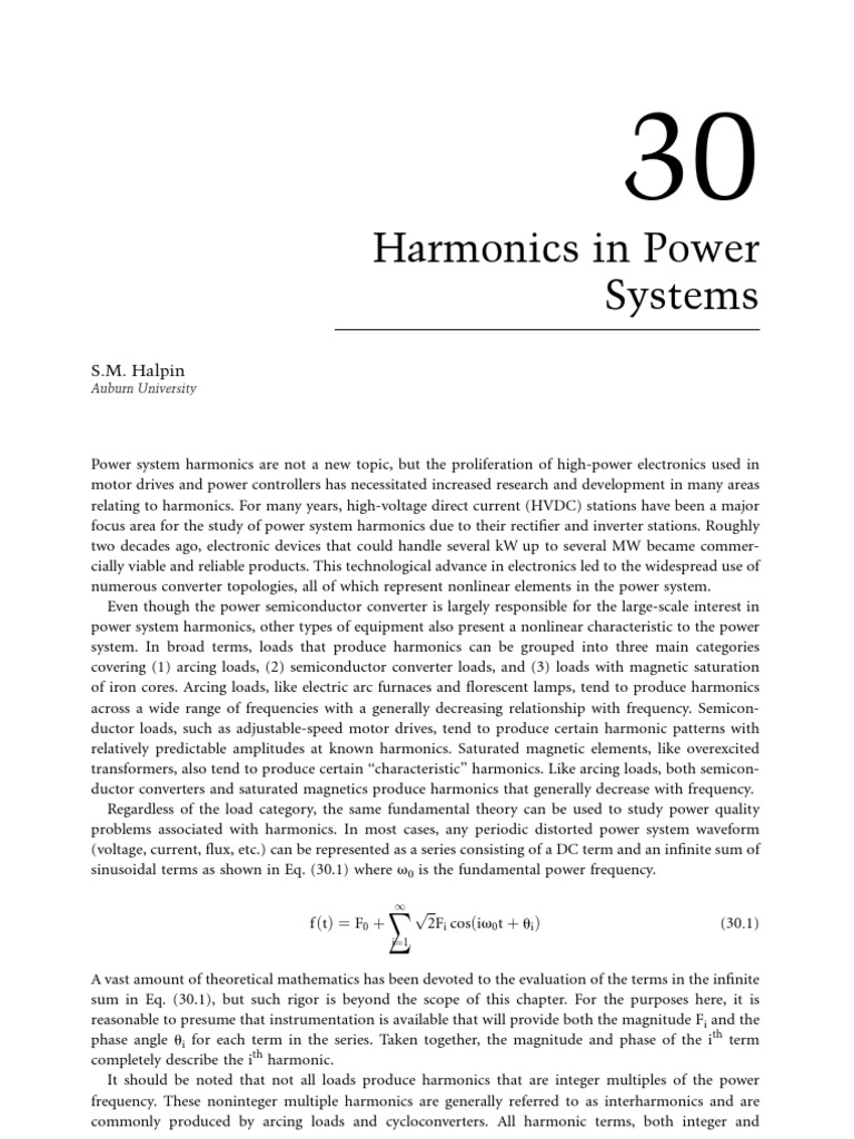 Power System Harmonics Explained | PDF | Capacitor | Electric Power System