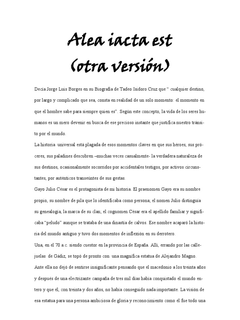 ALEA JACTA EST (Otra Versión) | PDF | Julio César | Pompeyo