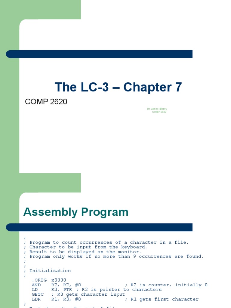 The LC-3 - Chapter 7: COMP 2620 | Download Free PDF | Instruction Set | Assembly Language