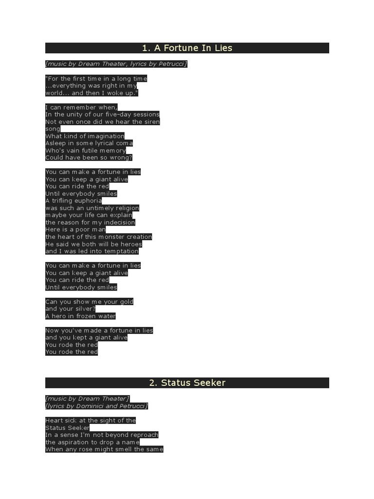 Dream Theater Lyrics | PDF | Afterlife | Religion And Belief